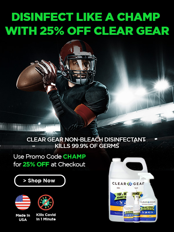 Clear Gear | Anti-Bacterial Disinfectant & Deodorizer for PPE & Sports Gear